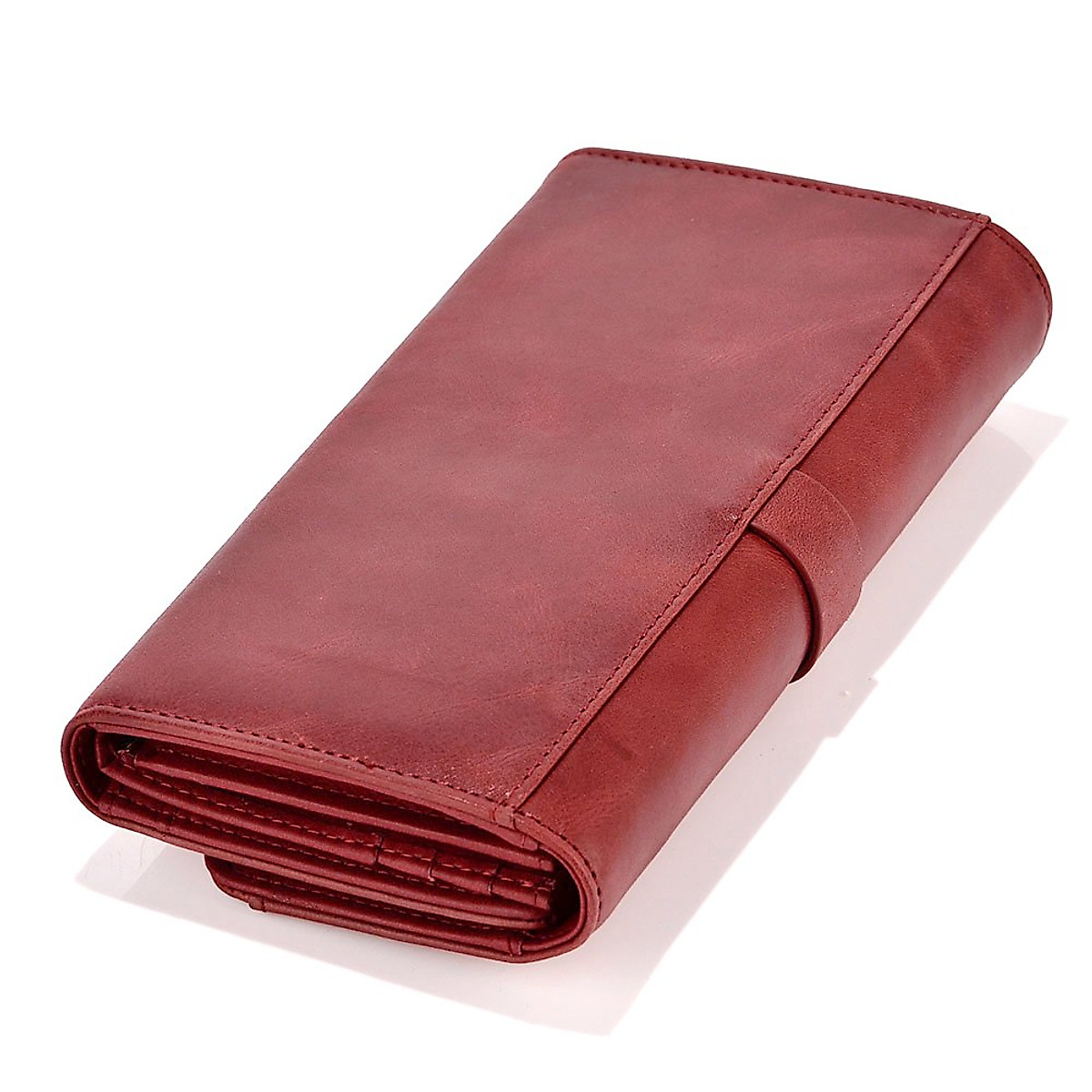 EASTNIGHTS RFID Wallets for Women Clutch Wallet Leather Trifold Wallet Credit Card Slot (wine red)
