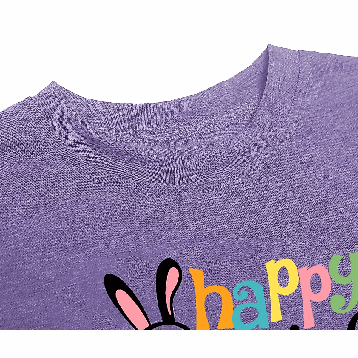 Happy Easter T Shirt Toddler Baby Girls Boys Bunny Rabbit Graphic T-Shirt Easter Egg Letter Print Tees Tops Purple