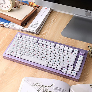 Akko Custom Keycaps Set for Mac Mechanical Keyboards, Red Fuji Themed Japanese Keycap, JDA Profile Dye-Sub PBT Key Caps with Keycap Puller for 60% 65% 75% 80% TKL Full-Sized Gaming Keyboards