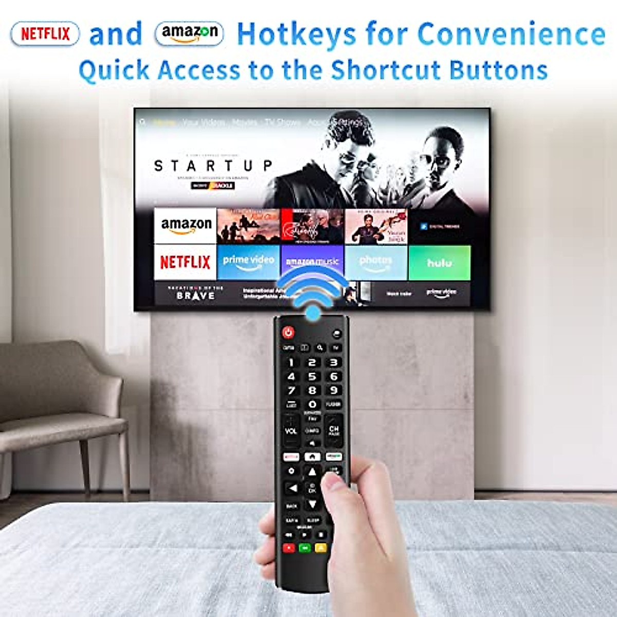 Universal Remote for LG TV Remote Control (All Models) Compatible with All LG Smart TV LCD LED 3D AKB75375604 AKB75095307 AKB75675304 AKB74915305, Remote Control for LG TV Remote Wr Holder & Battery