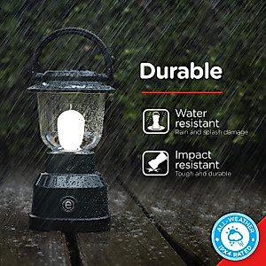 Enbrighten LED Lantern, Green, Battery Operated, 500 Lumens, 180 Hour Runtime, 4D, Bright White Finish, 3 Light Levels, Ideal for Outdoors, Camping, Hurricane, Storm, Tornado & Emergency, 11016