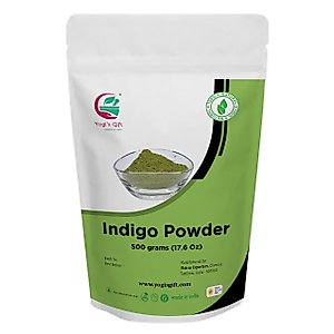 500 GRAMS | 100% Pure INDIGO POWDER for Hair (1.2LB /17.6 oz) | Ideal for Black and Dark Hair | Indigofera Tinctoria | Black Henna | Natural Hair color | Yogi's Gift