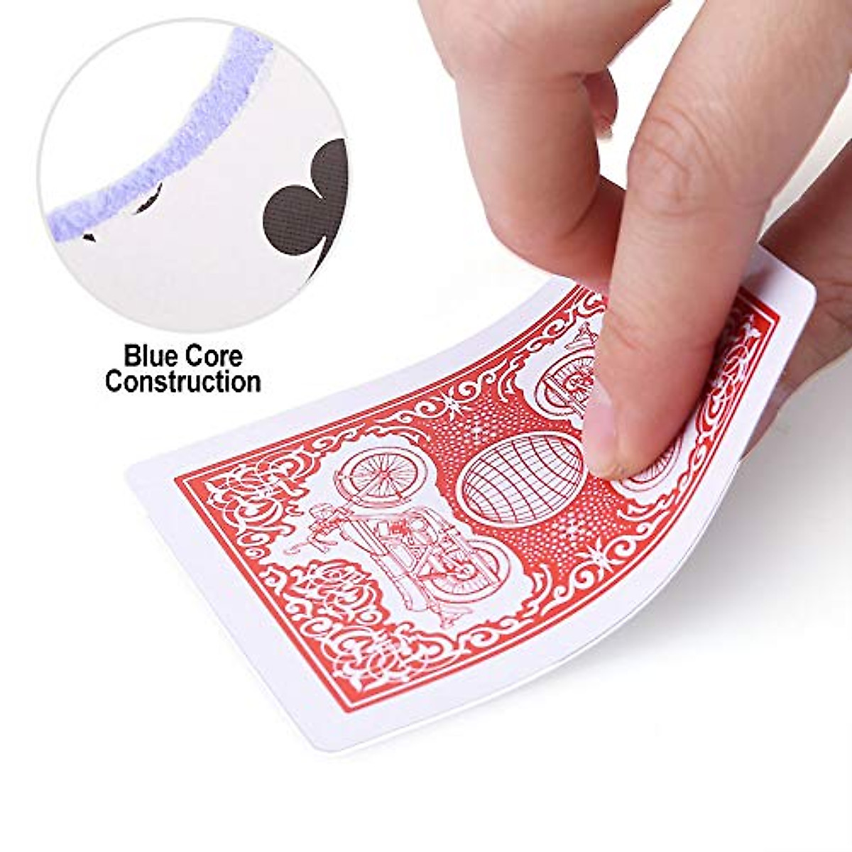 LotFancy Playing Cards, 12 Pack, Decks of Cards Bulk, Poker Size, Standard Index, for Blackjack, Euchre, Canasta Card Game, 6 Blue and 6 Red, Casino Grade Poker Cards