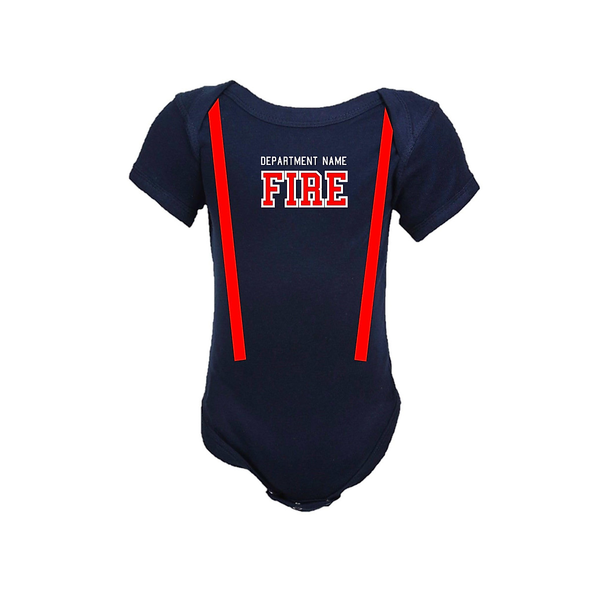 Fully Involved Stitching Firefighter Personalized Navy Baby Bodysuit (3 Months)