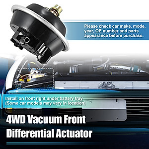 X AUTOHAUX 4-Wheel Drive 4WD Front Differential Vacuum Actuator 25031740 for Chevrolet S10 Blazer 1983-2005 for GMC S15 Jimmy Sonoma 1983-2004 for Pontiac 6000 1988-1990 Car Vacuum Actuator