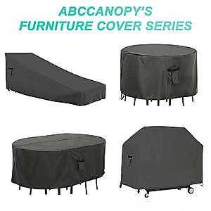ABCCANOPY Table Cover Round Table Cover Outdoor Furniture Cover Furniture Waterproof and Dustproof Windproof Tear Resistance UV Resistance Universal Furniture Table Cover 76Dx28 Inches Grey