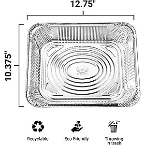 Nicole Home Collection Aluminum Pans With Lids Half Size 9x13 Extra Heavy Duty, Disposable Foil Pans For Baking (50 Sets)