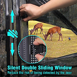 Col-Pary Hunting Blind, 270°View 1-3 Person See Through Ground Blind with Tri-Leg Stool,Ground Pop Up Tent for Deer Turkey Duck Hunting,Camping,Concealment, Disguise (Camo,58 "Lx58 Wx66 H)