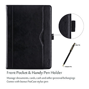 ProCase Case for iPad Air (3rd Gen) 10.5" 2019/iPad Pro 10.5" 2017, Vintage PU Leather Stand Folio Cover for iPad Air 3/iPad Pro 10.5-inch Multiple Viewing Angles with Pencil Holder -Black