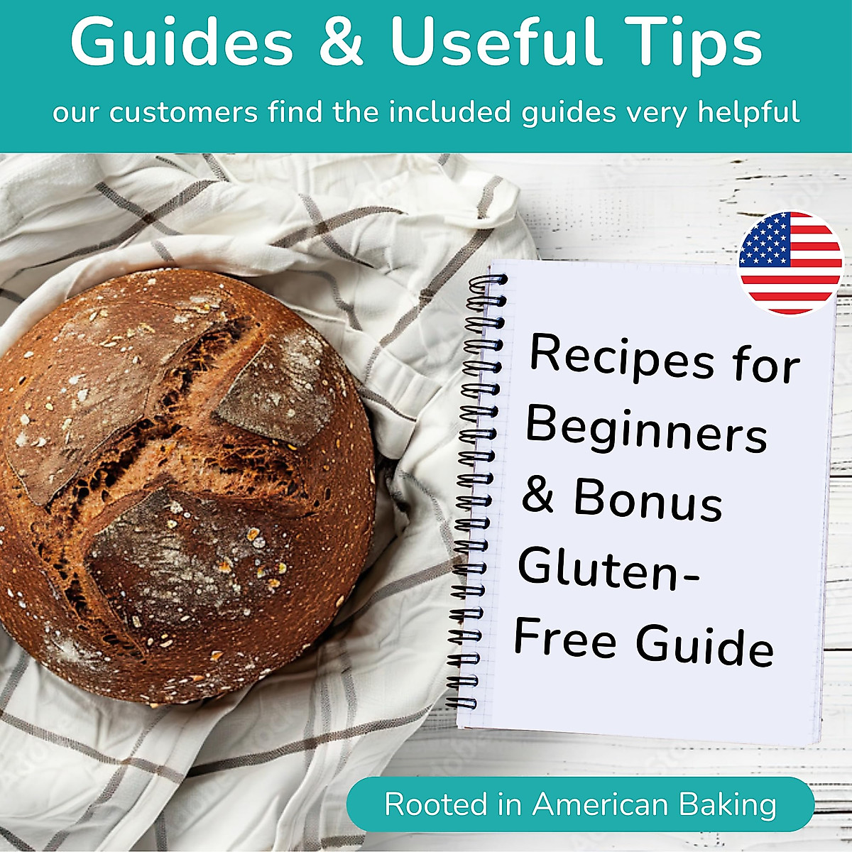 Ameeze Premium Sourdough Starter Jar Kit - 24oz Wide Mouth Glass Jar with Feeding Tracker, Thermometer, Silicone Scraper, and Airtight Lid - Complete Kit for Easy Artisan Bread Baking