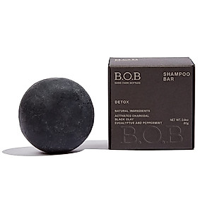 B.O.B BARS OVER BOTTLES Detox Solid Shampoo Bar | For Man | 3 in 1: Hair, Beard & Body Wash | Flaky Scalp, Haircare | Dandruff Control | Natural, Vegan | Plastic Free | Waterless & Zero Waste