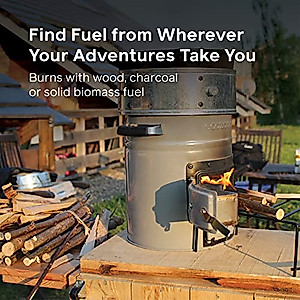 EcoZoom Rocket Stove Heavy Duty Portable Camp Stove for Outdoor Cooking, Versa Dual-Fuel (Wood & Charcoal)