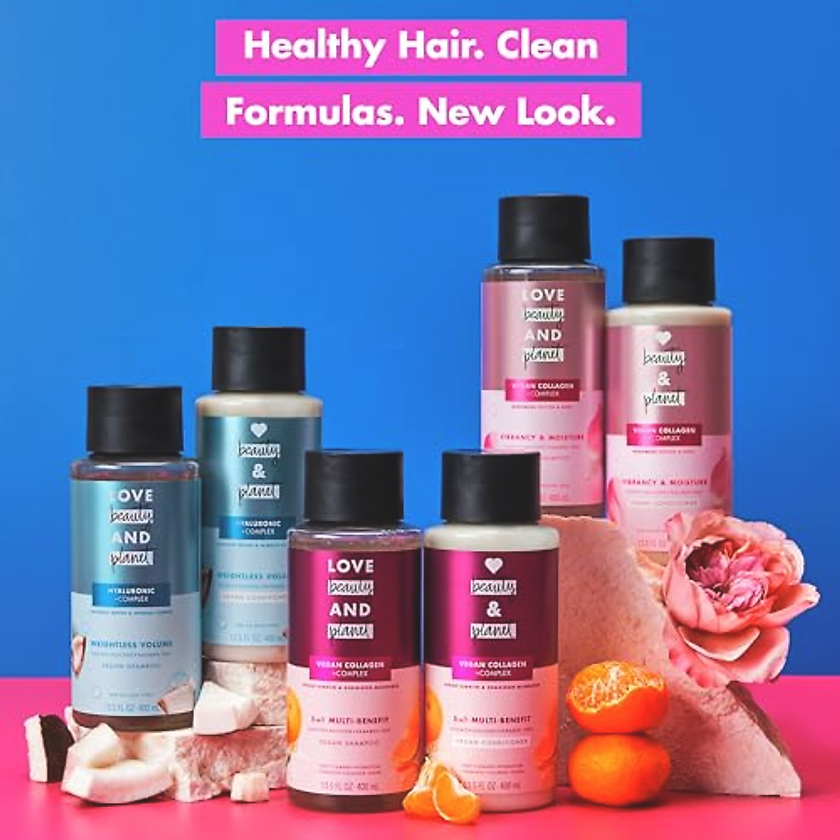 Love Beauty and Planet 5-in-1 Multi-Benefit Conditioner Vegan Keratin Collagen & Sun-Kissed Mandarin, for a Deep Cleanse, Hydration, Strength, Fullness, & Shine, 13.5 fl oz