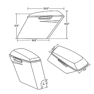 TCT-MOTORPARTS 5" Saddlebags Stretched Extended Saddle Bags Fit for 2014-2023 Harley Touring Models FLT, FLHT, FLHTCU, FLHRC, Road King, Road Glide, Street Glide, Electra Glide, Ultra-Classic