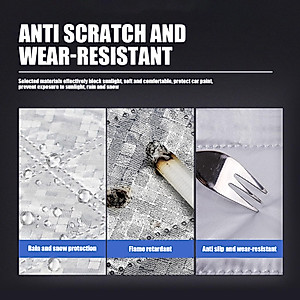 cueclue 1 PC Car Rear Window Sunshade, 55.11" x 31.49" Thickened Metal Film Flame-Retardant Cotton with Adsorption Force Cap, All Seasons Universal Protective Accessory, for Most Models (Silver)