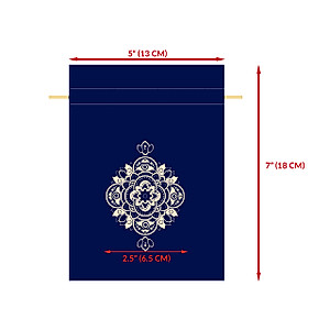 Miriyan Spiritual Mandala Tarot & Dice Bag I Velvet & Satin Drawstring Pouch Ideal Size for Tarot & Oracle Cards, DND, D&D, Dungeons and Dragons Accessories, Runes & Jewelry I Travel Gift Bag (Blue)