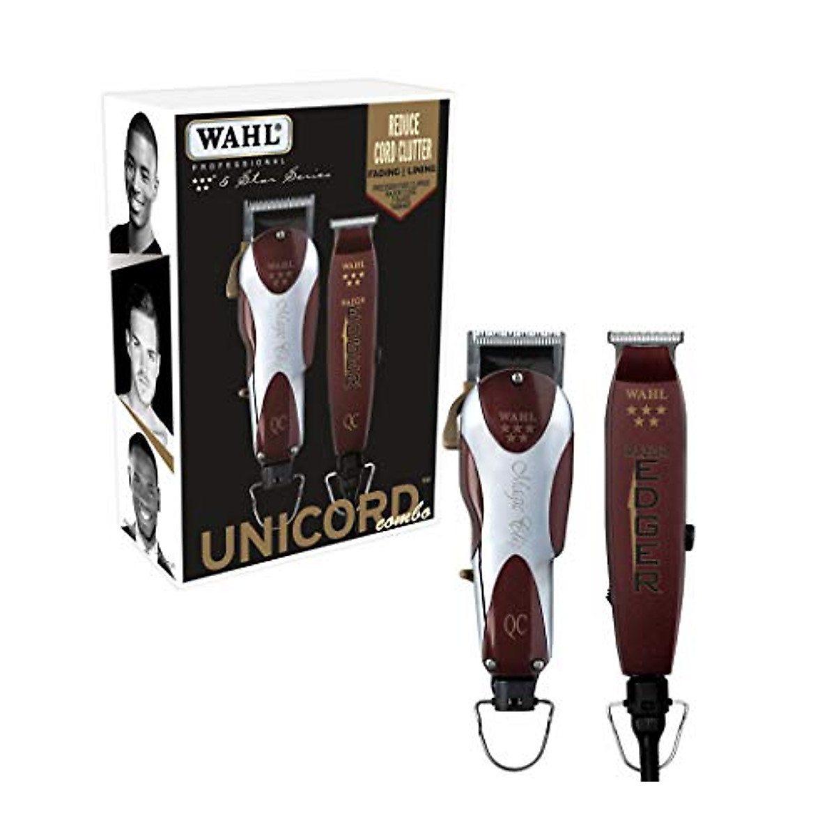 Wahl Professional 5 Star Unicord Combo with Corded Magic Clip Clipper and Razor Edger Trimmer for Professional Barbers and Stylists