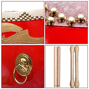 FFYUEEE Traditional National Musical Instrument, Cowhide Drum, Dragon Drum, Court Drum, War Drum, Bass Drum, Chinese Red Gong and Drum, 40-250Cm,A,40CM