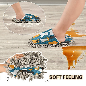Dogs Mop Slippers Shoes Cover for Floor Cleaning Washable Dirty Dust Hair Cleaners Microfiber Mop Socks for Office House Kitchen