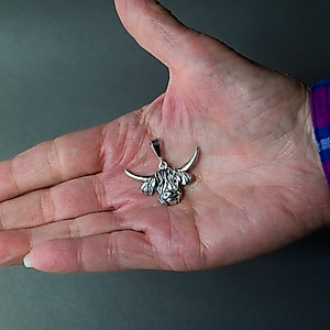 The Magic Zoo Sterling Silver Highland Cow Pendant