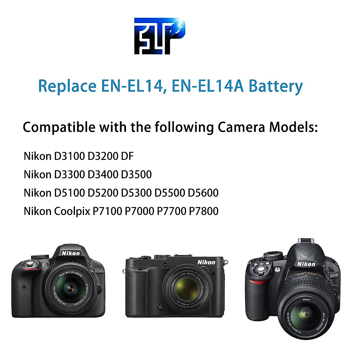 F1TP EH-5 Plus EP-5A AC Power Adapter DC Coupler Kit for Nikon D3100 D3200 D3300 D5200 D5300 D5500 Cameras.