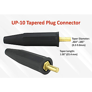 SÜA® - 200 Amp Welding Ground Clamp Lead Assembly - UP10 Tapered Connector (Old Welders) - #2 AWG cable (50 FEET)