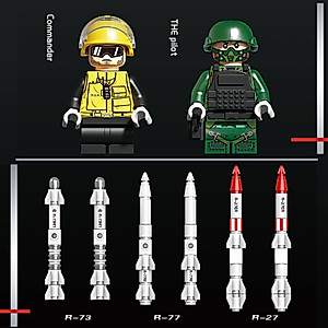 FDEYES Sukhoi Su-47 Gold Eagle Fighter Jet Building Block Set, Air Force Military Toy Plane Building Kit, 707 Pieces Model Plane Gifts for Kid and Adult