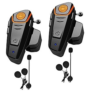 Dgakcvb Motorcycle Helmet Bluetooth Headset, BT-S2 1000m Helmet Bluetooth Intercom Up to 3 Riders Universal Communication System Headphones for Ski/ATV/Dirt Bike/Racing/Climbing(Dual)