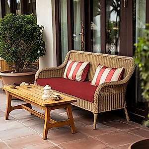 RULAER 30×14×2.5inch Bench Cushions,Red Non-Slip Seat Cushions for Patio Furniture,70D Thickened Foam Indoor/Outdoor Bay Window Cushion