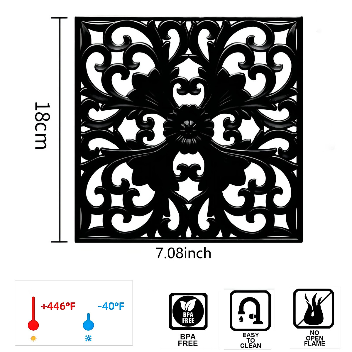 Silicone Trivets Mats-Trivets for Hot Dishes, Table, Countertop, Non-Slip Heat Resistant Modern Kitchen Trivets,Teapot Trivet - Flexible Trivet Square, Hot Pads for Pots & Pans of 3 Blue