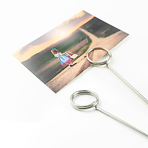 Set of 2 Table Number Holders Photo Display Stands Desk Holder for Christmas Wedding Cards, Office Gift Cards, Table Sign, Place Cards, Food Signs, Picture Display (7.9 inch（H）)