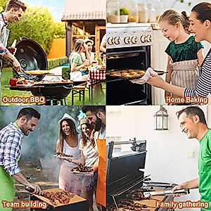 Grill Mat Set of 18 Non Stick BBQ Copper Grill Mats, Heavy Duty, Reusable, and Easy to Clean Works on Electric Grill Gas Charcoal BBQ 15.75 x 13 Inch
