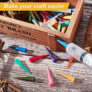 GORGECRAFT 14 Colors 112PCS Plastic Tapered Glue Liquid Dispenser Pinhead Blunt End Needle Tip Dispensing Fill Needles Dispensing Tips for Refilling Glue Fluid Precisely