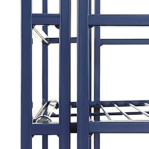 Convenience Concepts Xtra Storage 3 Tier Folding Metal Shelf, Cobalt Blue