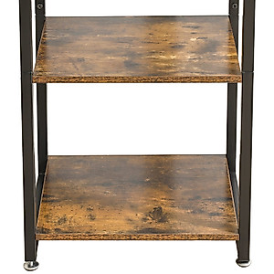 IBUYKE Coat Rack with Shelves, Freestanding Hall Tree with 3 Shelves and 8 Hooks, Industrial Clothes Stand for Entryway, Hallway, Bedroom, Rustic Brown UTMJ088H