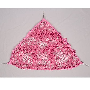 Toy Hammock, Huijukon Jumbo Corner Toy Hammock Toy Storage Net Hammock Collection Organizer for Stuffed Animals Squishmallows Cuddly Plush Soft Toys | Size: 86" x 60" x 60" (Pink)