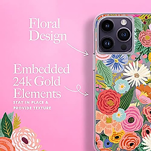 Rifle Paper Co. iPhone 14 Pro Max Case [Compatible with MagSafe] [10ft Drop Protection] Cute iPhone Case 6.7" with Floral Pattern, Anti-Scratch Tech, Shockproof Material, Slim Fit - Garden Party Blush
