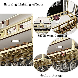 DASHADAO Hanging Wine Glass Rack-Wine Rack Ceiling Wine Rack Suspension Wine Glass Holder Wine Bottle Holder Overhead Garage Storage Hanging Plant Shelf Wall Mount Shelf Wine Glass Rack/Bot