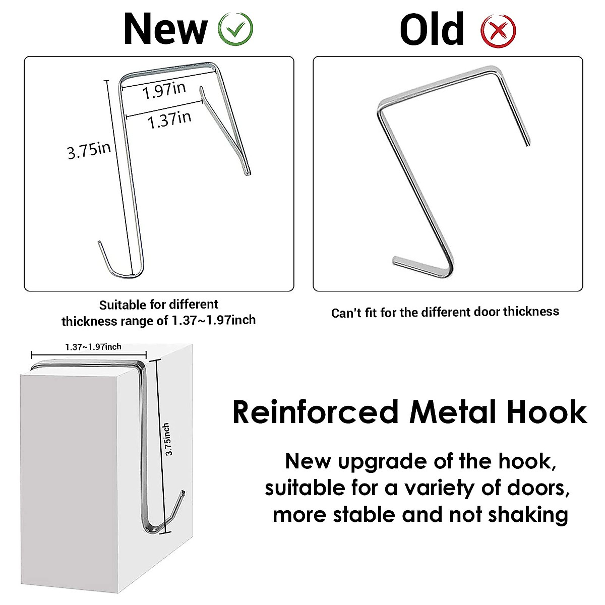 homyfort Over the Door Shoe Organizer,Hanging Shoe Rack Storage Holder with 24 Extra Large Fabric Pockets for Closet,Men Sneakers,Women High Heeled Shoes,Slippers,Grey 61.4''x22''