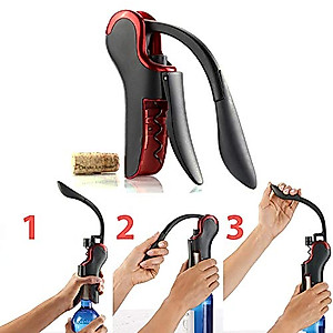 KEISSCO Wine Opener Compact Vertical Corkscrew Wine Bottle Opener with Built-in Foil Cutter