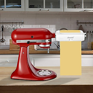 Pasta Maker Attachment for ALL KitchenAid Stand Mixers,Noodle Maker Kitchen Aid Mixer Accessories 3-in-1 Including Dough Roller Spaghetti Fettuccine Cutter and Cleaning Brush - Pasta Roller and Cutter