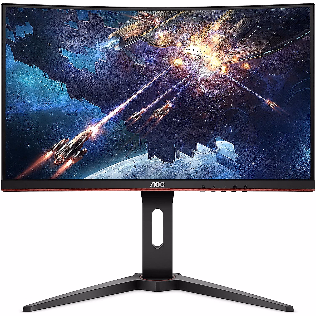 Nowco 2021_AOC 24 inch Gaming Monitor, FHD 1920x1080, 1500R, VA, 165Hz (144Hz Supported,144hz 1ms), FreeSync Premium, Height Adjustable Black, HDMI Cable and Mouse pad Included.