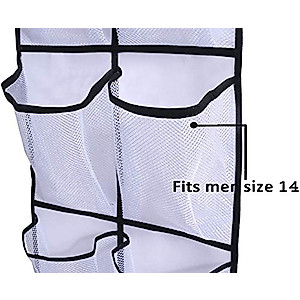 MISSLO 24 Large Mesh Pockets and 2 Pack 12 Large Mesh Pockets Hanging Narrow Closet Door
