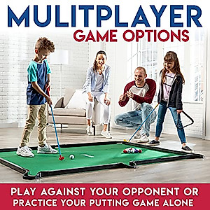 Franklin Sports Billiards Mini Putt Golf - Mini Golf + Pool Combo Game - Fun Indoor + Outdoor Family Game for Kids + Adults - Solo + Multiplayer Game