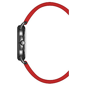 Amazon Essentials Unisex Silicone Strap Watch, Red/Gunmetal Grey