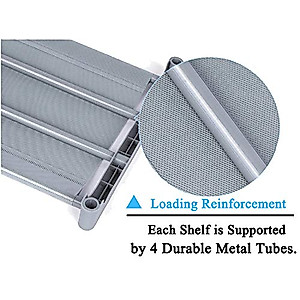 OppsDecor 9-Cubes Bookshelf, 4 Tier Shelf Adjustable DIY Bookcases for Kid, Book Shelf Organizing Storage Shelving Cabinet for Bedroom Living Room Office (Grey)