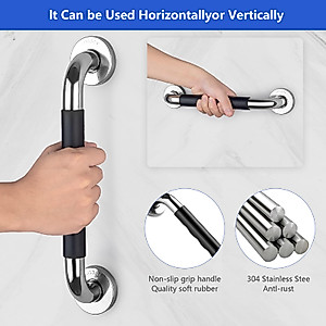 2 Pack Grab Bars for Shower, 12 Inch 304 Stainless Steel Anti Slip Shower Grab Bars for Bathroom, Safety Shower Handles for Elderly, Bath & Shower Bars for Seniors, Handicap and Pregnant Women