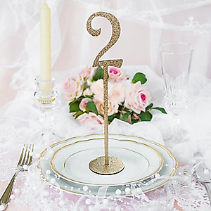 Eforcase Wooden Table Numbers, 1-10 Wood Number with Stand, Wedding Table Numbers with Holder Bases, Wedding Table Numbers Card Stands for Receptions, Banquets, Restaurants, Party Table Decoration