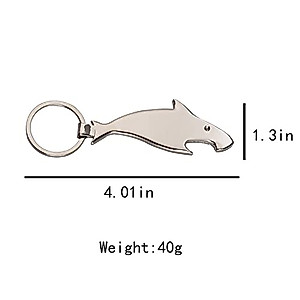 ARFUKA Bottle Opener Keychain Portable Metal Beer Bottle Opener Keyring Shark Shaped Novelty Soada Drinks Bottle Opener Key Chain Christmas Birthday Gift for Men and Women