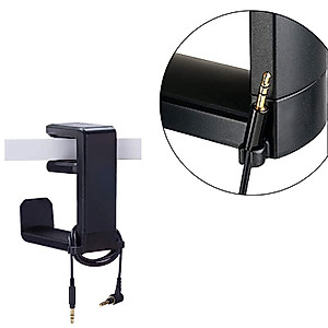 YTYKINOY Black 360 Degree Rotation Adjustable Headphone Stand Headset Hanger PC Gaming Headset Headphone Hook Holder Hanger Mount